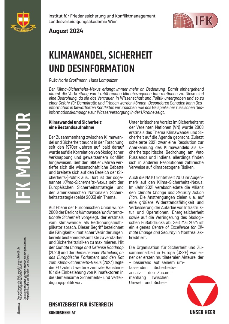 Bundesheer - Wissenschaftliche Publikationen - IFK Monitor 78/24